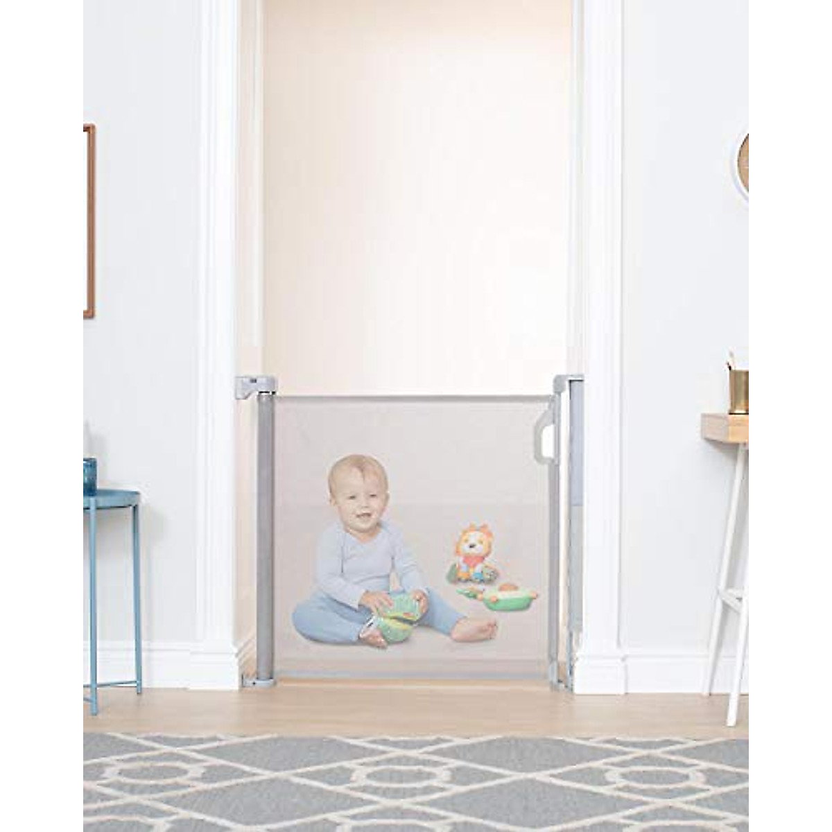 Skip Hop Retractable Mesh Baby Gate, Playview 52-Inch, Grey (Discontinued by Manufacturer)
