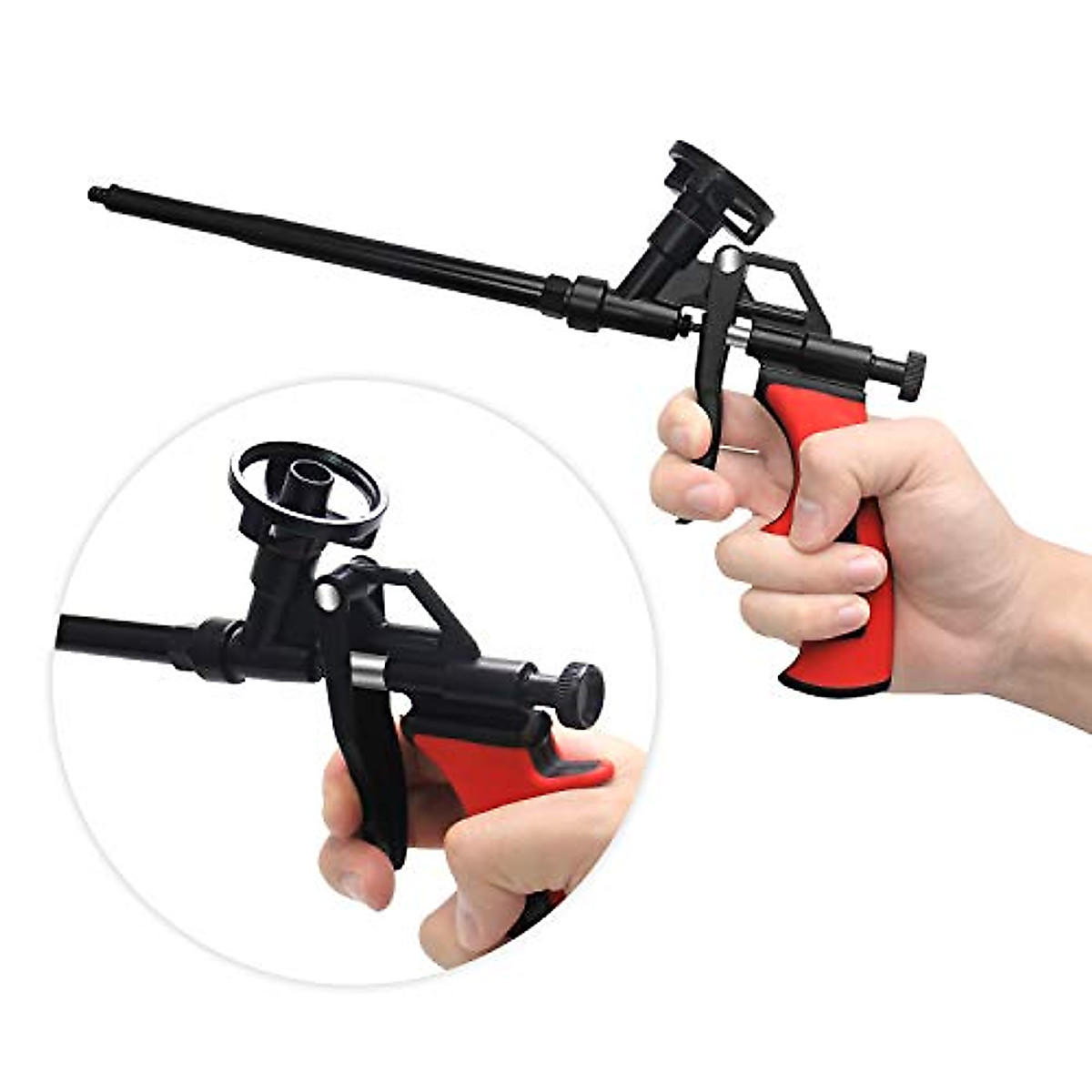 Foam Gun, Preciva Professional Foaming Gun Heavy Duty PU Expanding Foam Gun Spray Application Applicator Caulking Gun (Red)