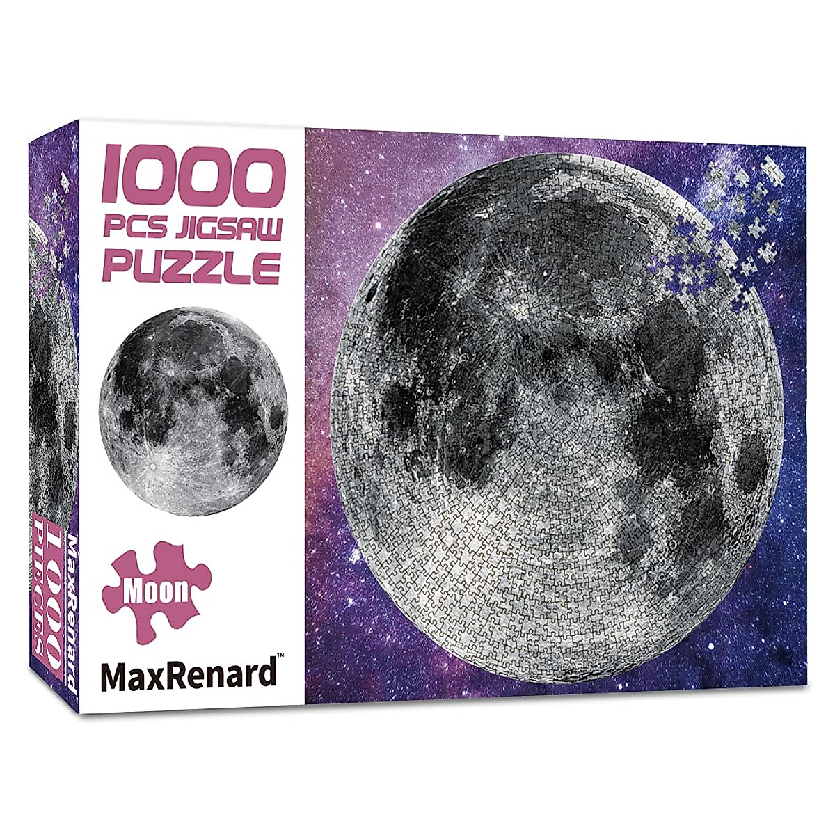MaxRenard Game 1000 Pieces Jigsaw Puzzle Round Puzzle Toy The Moon