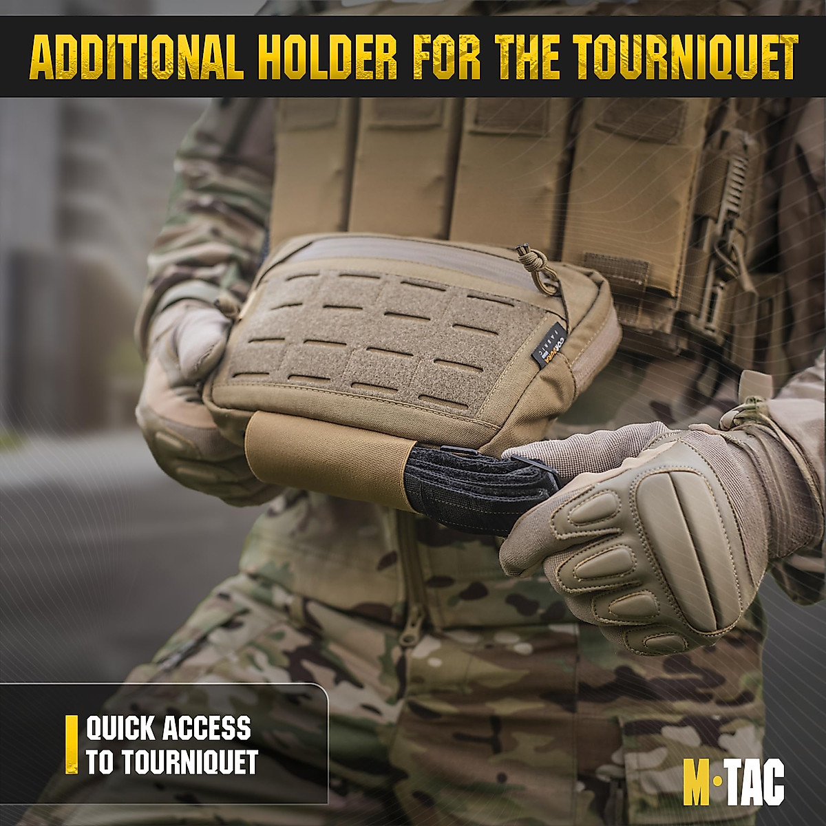 M-Tac Elite Dangler Pouch Large - Tactical Drop Down Utility Pouch with Hook & Loop Carrying - Dump Tool Pouch Carrying Kit Lower Bag (Coyote)