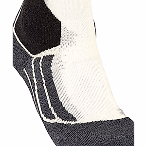 FALKE Women's SK2 Wool Ski Socks, Merino, Knee High, Mid Weight, Breathable Quick Dry, Warming Winter Athletic Sock, White (Off-White 2040), 6.5-7.5, 1 Pair