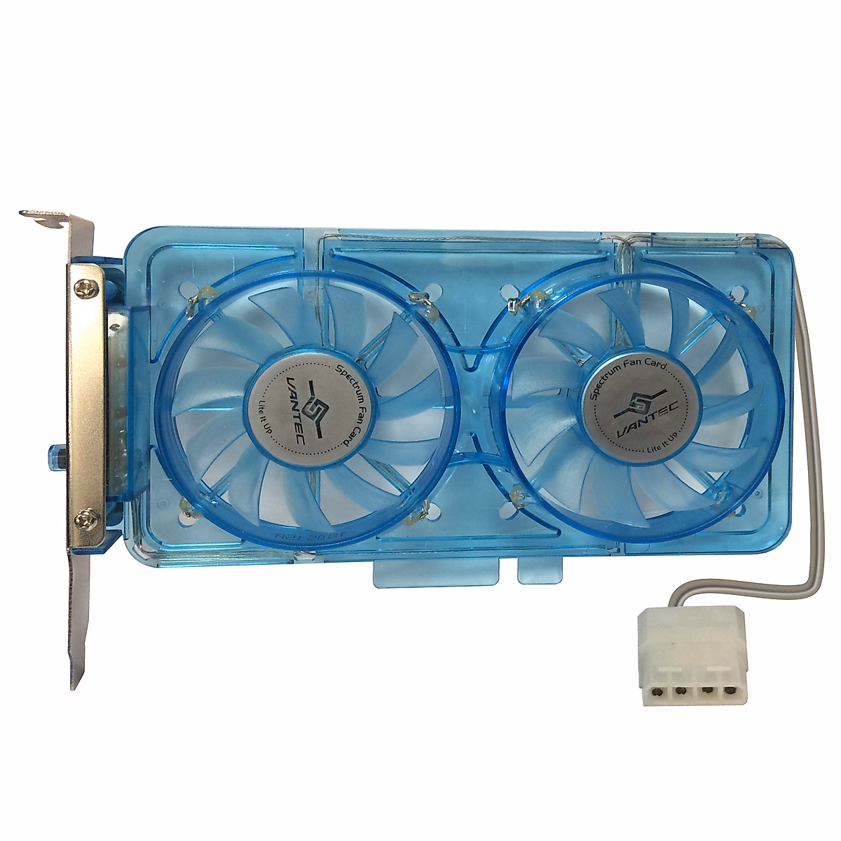 Vantec SP-FC70-BL Spectrum System Fan Card with Dual Adjustable 70mm UV LED Fans (Blue), 195x92x20mm