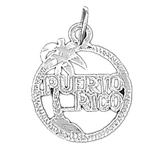 Jewels Obsession Puerto Rico Pendant | Sterling Silver 925 Puerto Rico Pendant - 20 mm