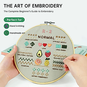CYANFOUR 4 Stage Embroidery Kit for Beginners Adults, Easy to Learn 38 Different Stitches from Instruction & Video, Needlepoint Kits for Adults with Stamped Embroidery Patterns.