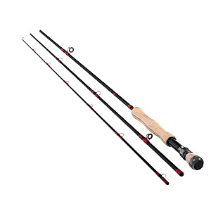 10ft Fly Fishing Rod 3 Sections 7-8wt Fly Rod Carbon Fiber Blanks Light Weight Medium Fast Action Cork Grip