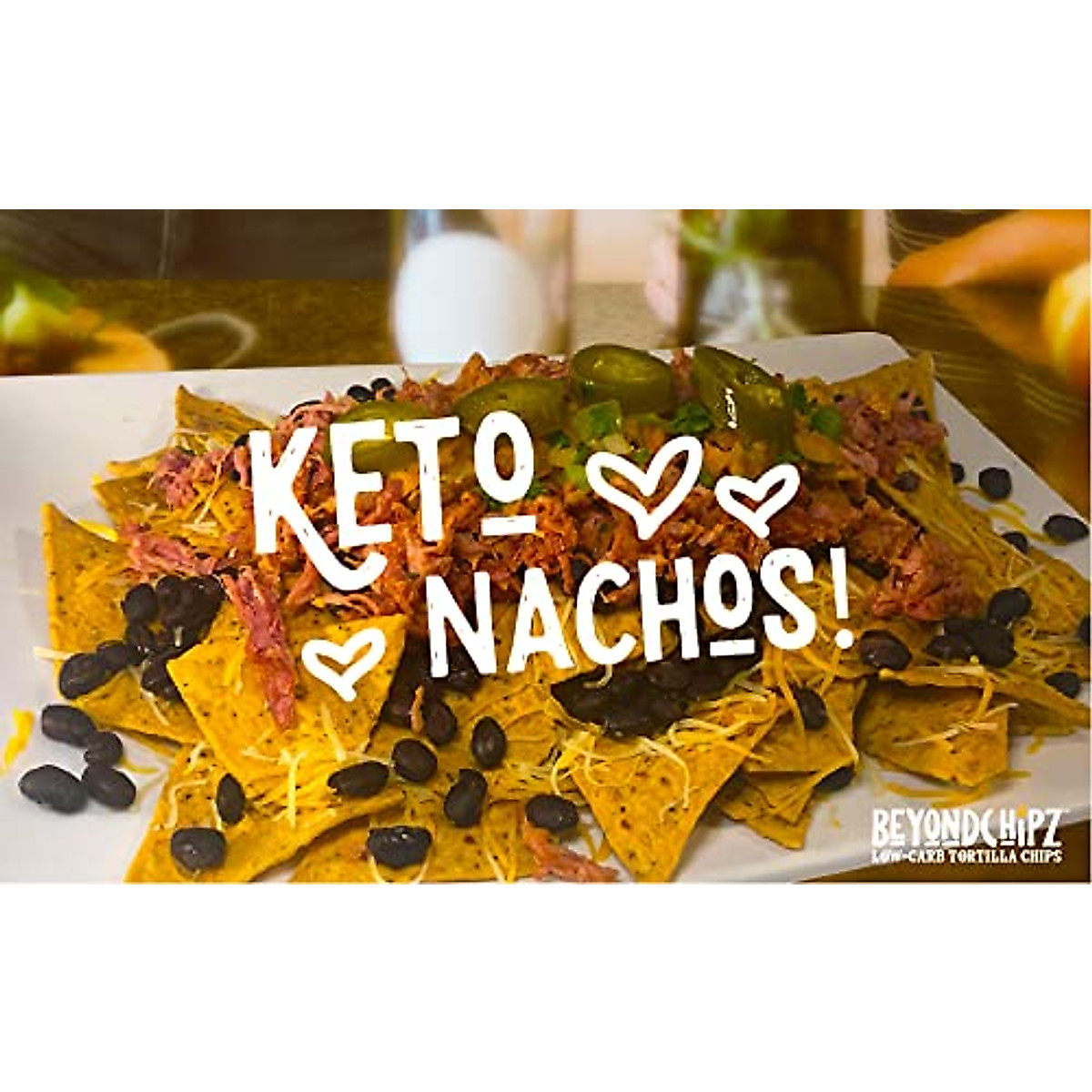 BeyondChipz Low Carb Tortilla Chips, Salty Good, Keto Friendly, Gluten Free, 5.3oz Bag, Pack of 4