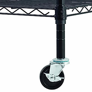 SONOTA 4 Shelf Steel Wire Shelving Tower with Caster 16" Dx16 Wx57.4 H (Color : Black)
