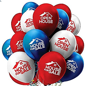 House for Sale Balloons - Open House Balloons for Real Estate - Realtor Metallic Balloons Supplies Sign - Sale by Owner - Realtor Open House - Realtor Kit - Realtor House Signs (72)