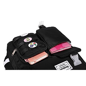 Wadirum Cute Laptop Backpack for Girl Fashion College Bag Women Backpack Purse Black