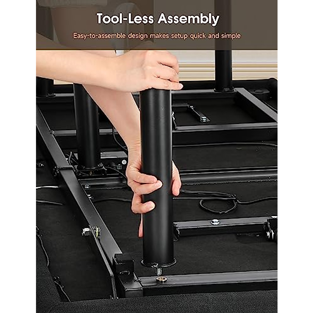 Koorlian Adjustable Bed Frame Twin, Small Adjustable Bed Base with Remote, Head and Foot Incline, USB Charging, Underbed Lighting, Electric Adjustable Beds with 12 inch Legs