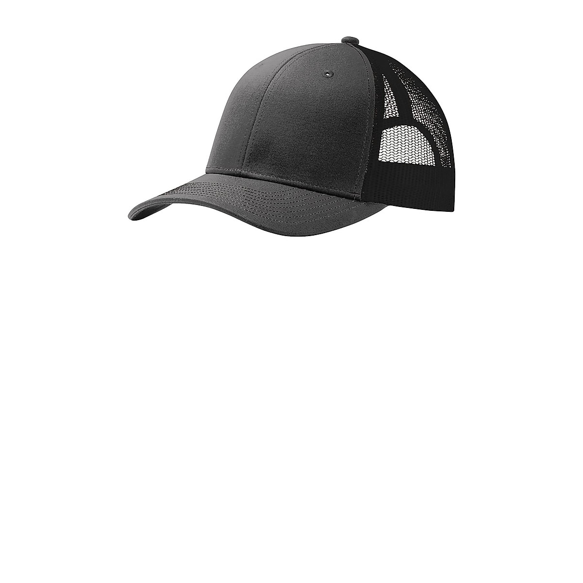Port Authority Snapback Trucker Cap. C112, Grey Steel/ Black, OSFA