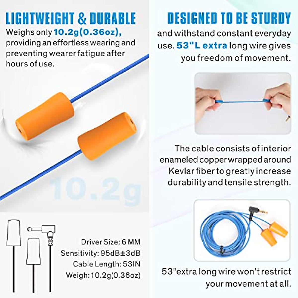 Hearprotek earplug Headphones for Work, Safety Foam Earbuds Headphones ...