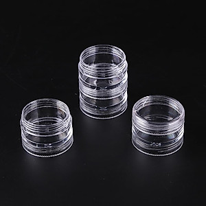 BAOFALI 70 PCS Stackable Plastic Containers, Clear Storage Box Round Organizer Jars for Beads, Buttons, DIY Art CraftJewelry Nail Accessory (919x3.5cm/ 7.5X.5inch)