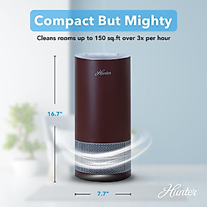 Hunter Fan Company HP450UV True HEPA UVC Light Technology Air Purifier, Small, Black