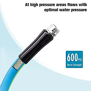 Giiwi Upgraded Hybrid Garden Hose 50 ft x 5/8", Heavy Duty, Super Flexible, Lightweight, All-weather Outdoor Non-Kinking Water Hose, Burst 600 PSI