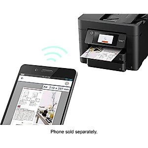 EpsonWorkforce Pro WF-4833 Color Inkjet Printer - Wireless All-in-One, Print, Scan, Copy, Fax - Ethernet, 25ppm, Auto 2-Sided Printing, 50-Sheet ADF - High Productivity Quality, Nowco Cloth