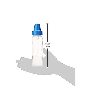 Evenflo Feeding Classic Clear Plastic Standard Neck Bottles for Baby, Infant and Newborn - Teal/Green/Blue, 8 Ounce (Pack of 12)