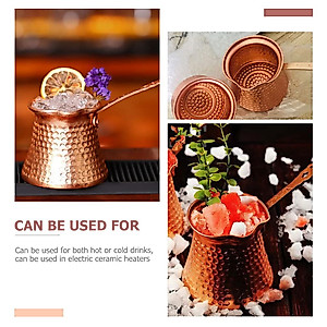 Turkish Coffee Pot Copper Espresso Maker Greek Arabic Coffee Maker Hammered Coffee Cezve Stove Milk Warmer Butter Melting Pot for Home Kitchen 320ml