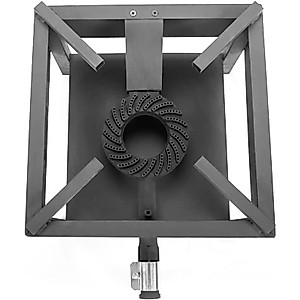 COOKAMP High Pressure 1-Burner Outdoor Propane Gas Cooker with 0-20 PSI Adjustable Regulator and Steel Braided Hose SA1710