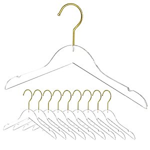 10 Pack Clear Acrylic Children's Hangers Kids Hanger Baby Toddler Infant-Hangers Clear Premium Hangers for Kids Clothes Closet (Clear)