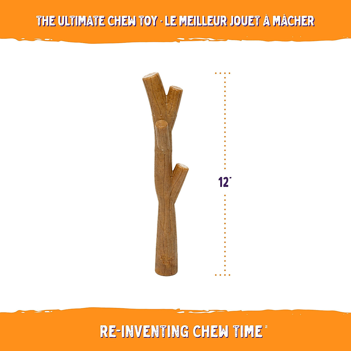 Power Bone Pet Chew Toy for Dogs - Durable, Non Toxic & Pet Safe - Best for Aggressive Chewers, Long Lasting Dental Health, Dog Teeth Cleaning, Dog Life Stages - Throw Stick 12"