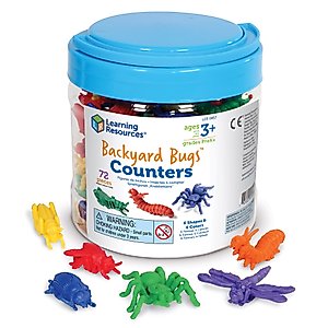 Learning Resources Backyard Bugs Counters - 72 Pieces, Ages 3+ Counting and Sorting Toys for Toddlers, Preschool Learning Toys