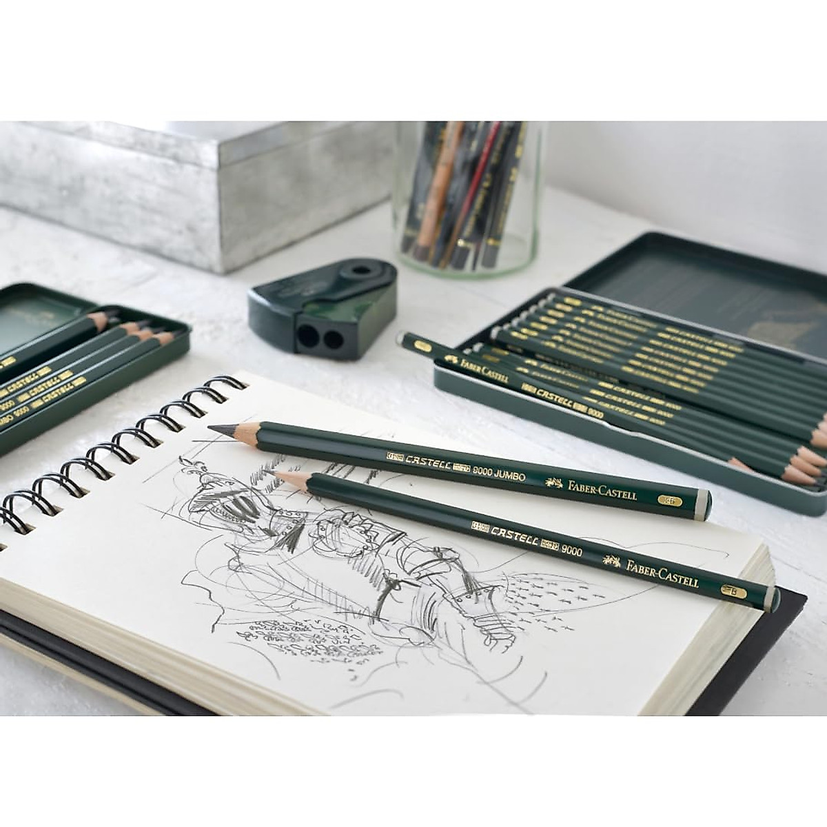 Faber-Castell - Castell 9000 Art Set Pencil (Pack of 6), Green