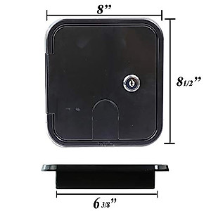 RV Camper Trailer Motorhome Power Cord Hatch Electrical Access Door (Black-1801LB)
