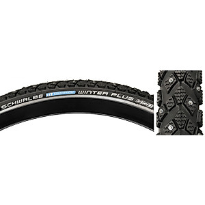 Schwalbe Marathon Winter Plus Tire - 700 x 35, Clincher, Wire, Black/Reflective, Performance Line, 240 Steel Studs