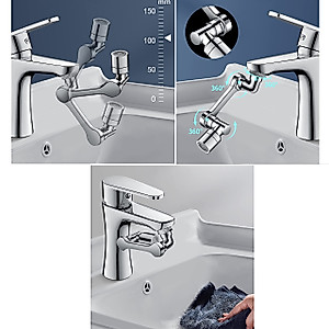 Faucet Extender for Bathroom Sink Universal,1080 Faucet Extender Brass,Splash Filter Faucet Extender,2 Water Outlet Modes,Faucet Attachment for Bathroom Sink Household