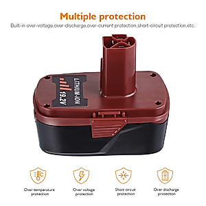 BABAKA 6000 mAh C3 Battery Replacement for Craftsman 19.2V Battery DieHard 315.115410 315.11485 130279005 1323903 120235021 11375 11376 315.PP2011 Cordless Battery 2 Packs