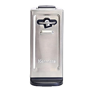Kenmore Smooth Edge Electric Automatic Can Opener Extra-Tall Smooth-Touch Side-Cut Blade Easy Operation Opens Regular Pop-Top Cans Prevents Sharp Edges Silver Black