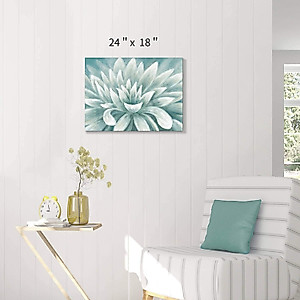 TAR TAR STUDIO Abstract Floral Picture Wall Art: Blossom Flower Painting Print Artwork on Canvas for Bedroom Office (24''W x 18''H, Multiple Sizes)