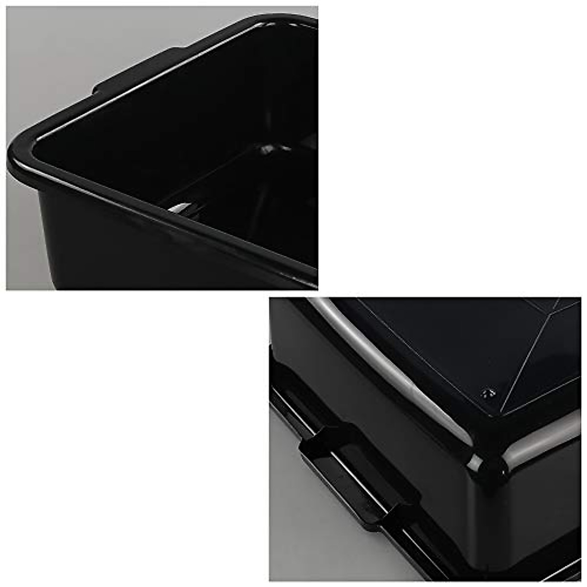 Teyyvn 13 L Plastic Bus Box/Utility Box, Commercial Wash Basin Tote Box, 4-Pack, Black