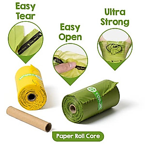 YORJA Dog Poop Bags, 720 Pet Waste Bags,100% Leak Proof Extra Thick and Strong Biodegradable