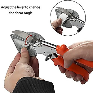 Multi Angle Miter Shear Cutter Hand Tools,45-135 Degree Adjustable Angle Scissors Trim Shears Tools with 2 Extra Spare Blades (Orange)