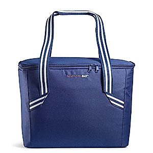 Rachael Ray Field Tote Cooler Bag, Soft Sided Zippered Cooler Tote, Insulated and Leak Proof Grocery Bag, Portable Travel Cooler, Hot or Cold Carrier, Navy