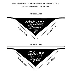 GOUWANGWANG Engagement Gift, My Humans are Getting Married Dog Bandana, Wedding Dog Bandana, Pet Scarf for Small, Medium, Large Dogs 2 Strip (White)