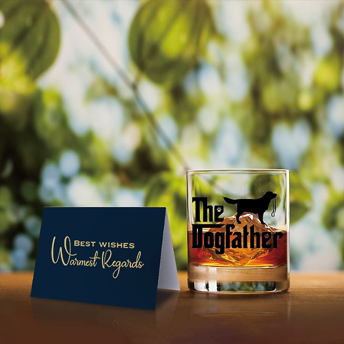 TOUNER Golden Retriever Themed Whiskey Glasses, The DogFather Whiskey Glass, Dog Lover Gifts For Him, Dog Dad Gifts For Men, Gifts from Dog Dad, Unique Gift For Dog Lovers