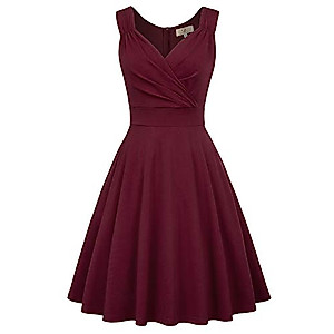 GRACE KARIN Women's A-line Cocktail Dress Flared Party Dress Size XL Dark Wine
