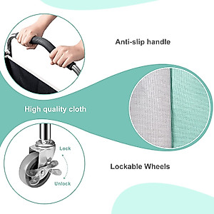 Laundry Basket Sorter Cart,Laundry Hamper Sorter Baskets with Large Removable Bags and Lockable Rolling Wheels,for Laundry Room Organization and Storage,40 X 16 X 30 inches (4 Section-Green)