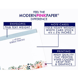 Personalized Floral Stationery Set, Personalized stationary for Women, Your Choice of Colors and Quantity