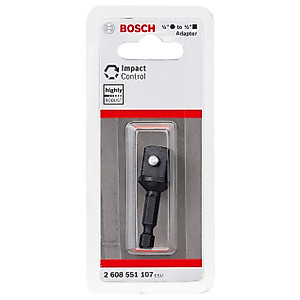 Bosch Professional 2608551107 Adapter-1/4 hex to 1/2” Square, Silver, 1/4-Inch