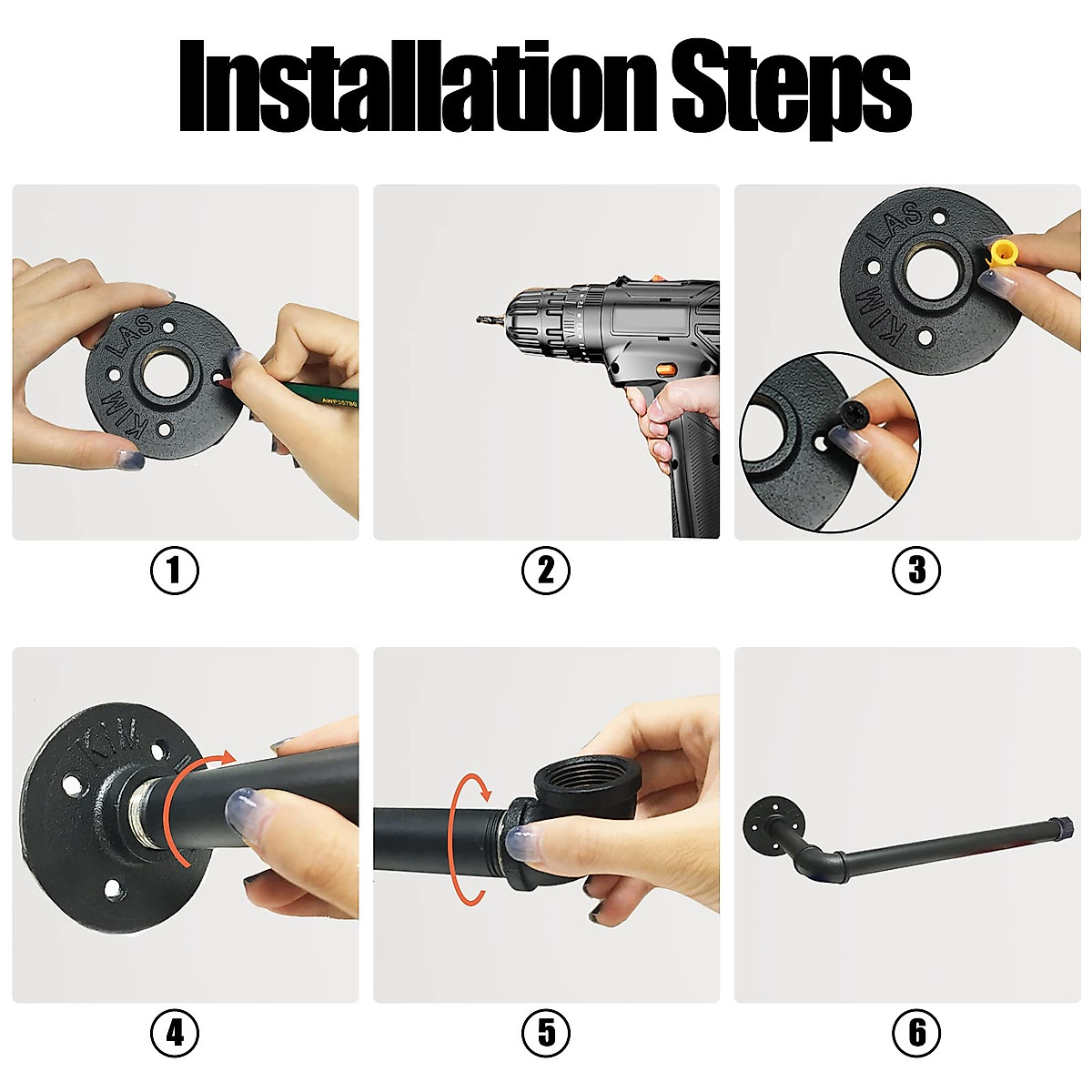 Industrial Pipe Kitchen Paper Towel Holder,Elibbren Heavy Duty DIY Industrial Rustic Wall Mount Paper Towel Ract for Kitchen Bathroom, 1 Pack