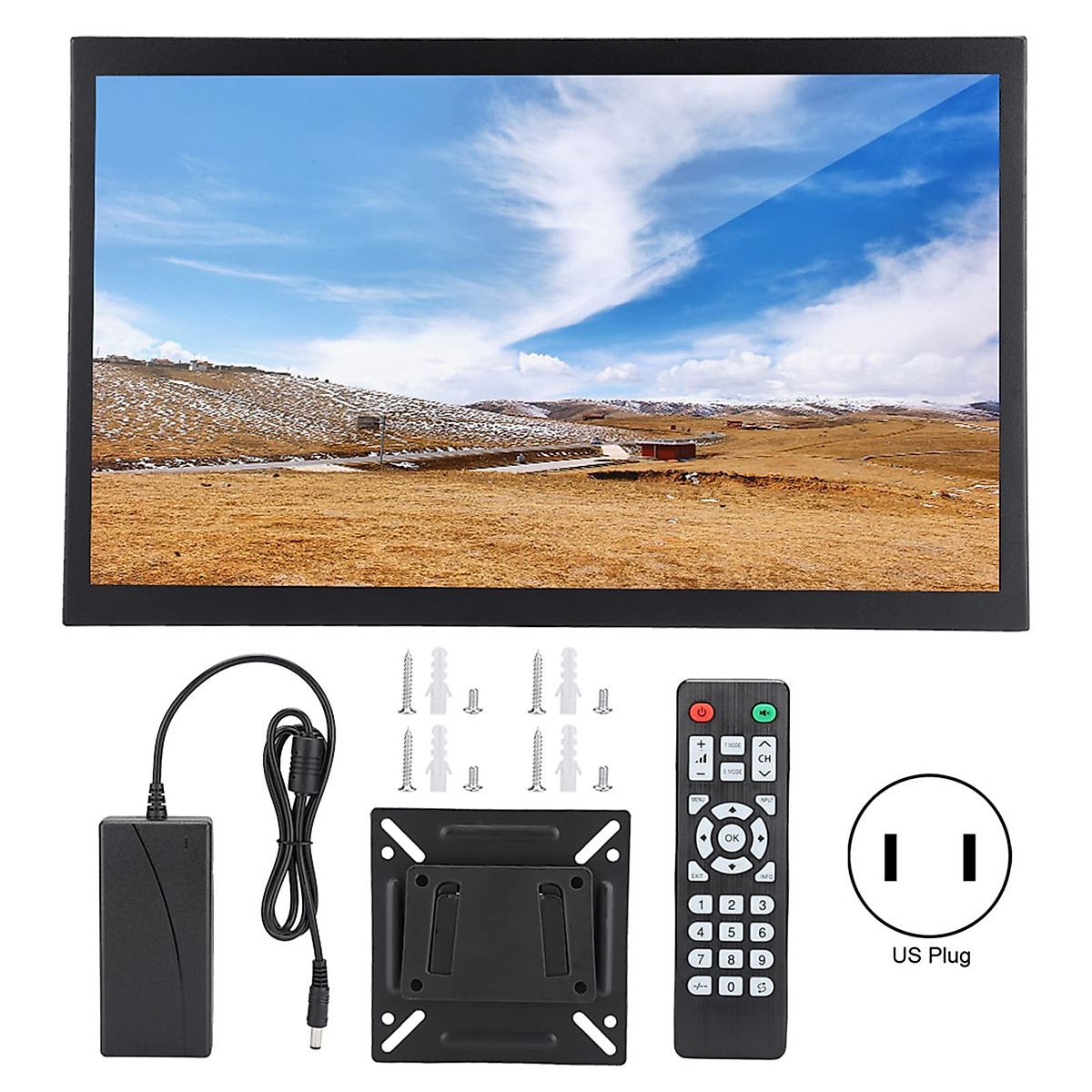 Bewinner 17.3 Inch 1080P Portable Monitor for PC CCTV Camera, Metal Shell Display Screen with HDMI/VGA/AV/BNC/USB Input Port, 1920×1080P Multifunctional Wall Mount Display for Surveillance