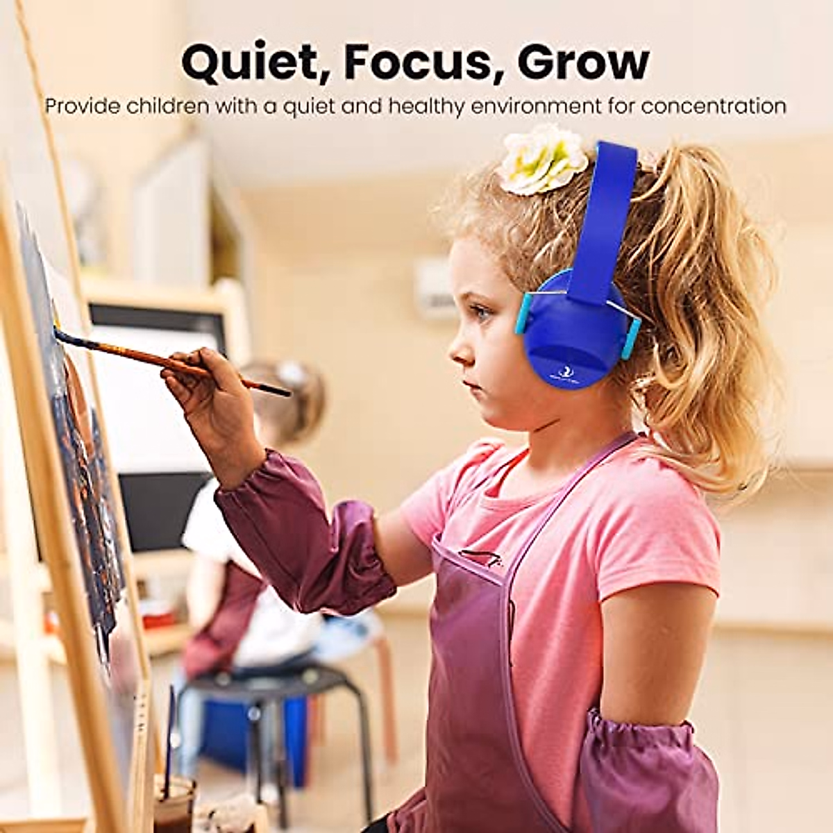 RIIKUNTEK Kids Ear Protection Safety Ear Muffs, Hearing Protectors Noise Cancelling for Children, Adjustable Noise Reduction Earmuffs for Sports Events, Concerts, Racing, Fireworks, Air Shows - Blue