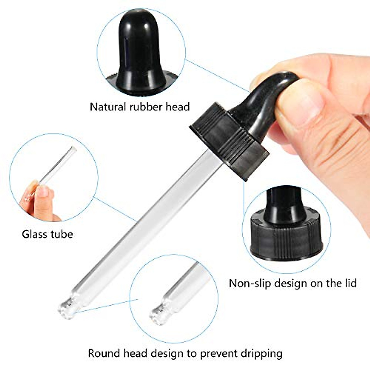 Ruckae Set of 24，1 oz Dropper Bottles with 2 Extra Fine Mist Sprayers, Funnel and Pen- 30ml Thick Cobalt Blue Glass Tincture Bottles with Eye Droppers - Leakproof Essential Oils Bottles