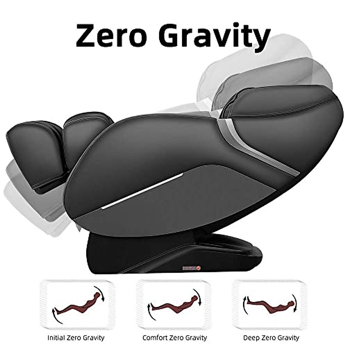 iRest SL Track Massage Chair Recliner, Full Body Massage Chair, Zero Gravity, Bluetooth Speaker, Airbags, Heating, and Foot Massage (Black)