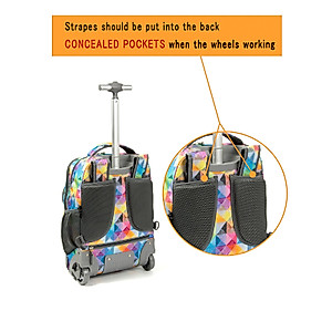Tilami Rolling Backpack Armor Luggage School Travel Book Laptop 18 Inch Multifunction Wheeled Backpack Students