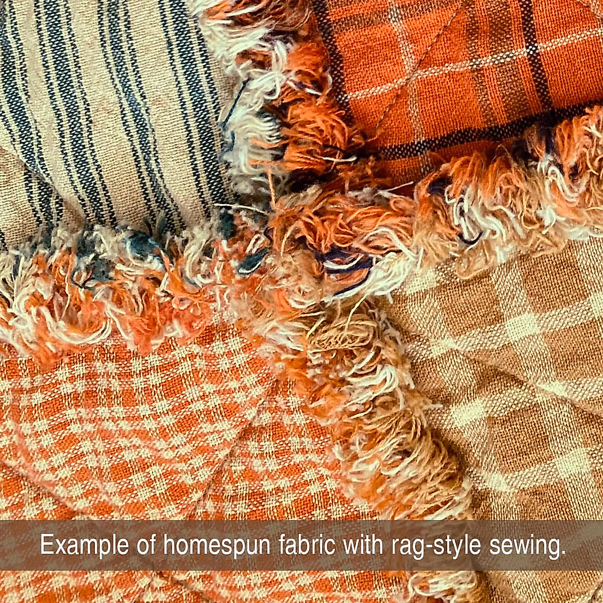 Pumpkin Spice 3 Cotton Homespun Plaid Fabric by JCS - Sold by The Yard